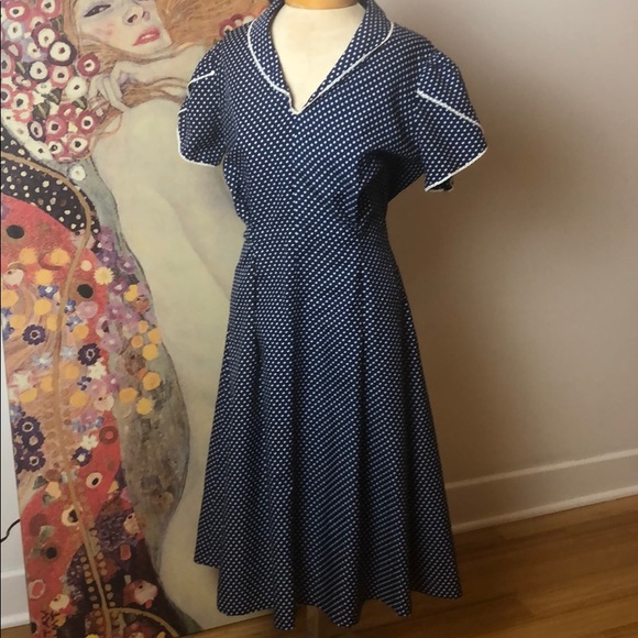 Dresses | Vintage Handmade One Of A Kind Polka Dots Sailor | Poshmark